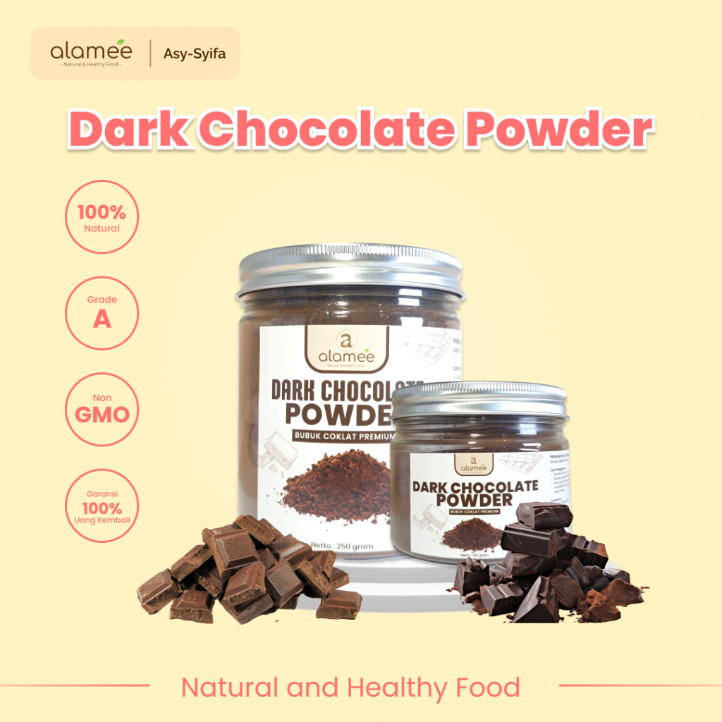 Jual ALAMEE Dark Chocolate Powder PREMIUM Minuman Bubuk Coklat Gluten ...