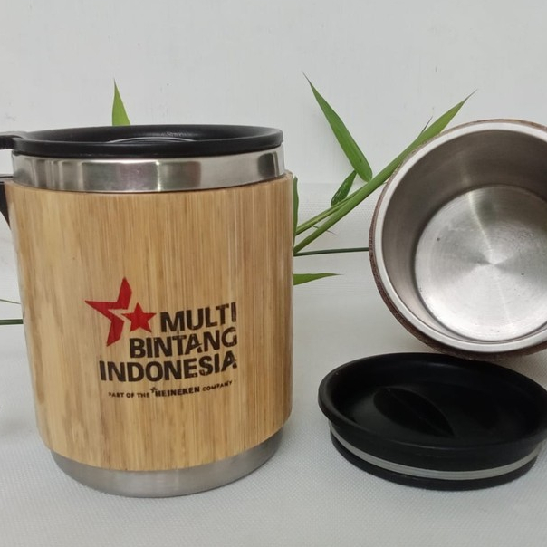 Jual Mug Stainless Cover Bambu Custom Grafir | Shopee Indonesia