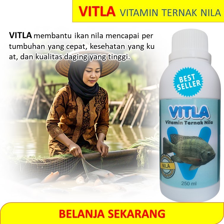 Jual VITLA Vitamin Khusus Nila 250 ml ,Vitamin Khusus Nila , Penggemuk Ikan Nila ,, Anti JAmur ...