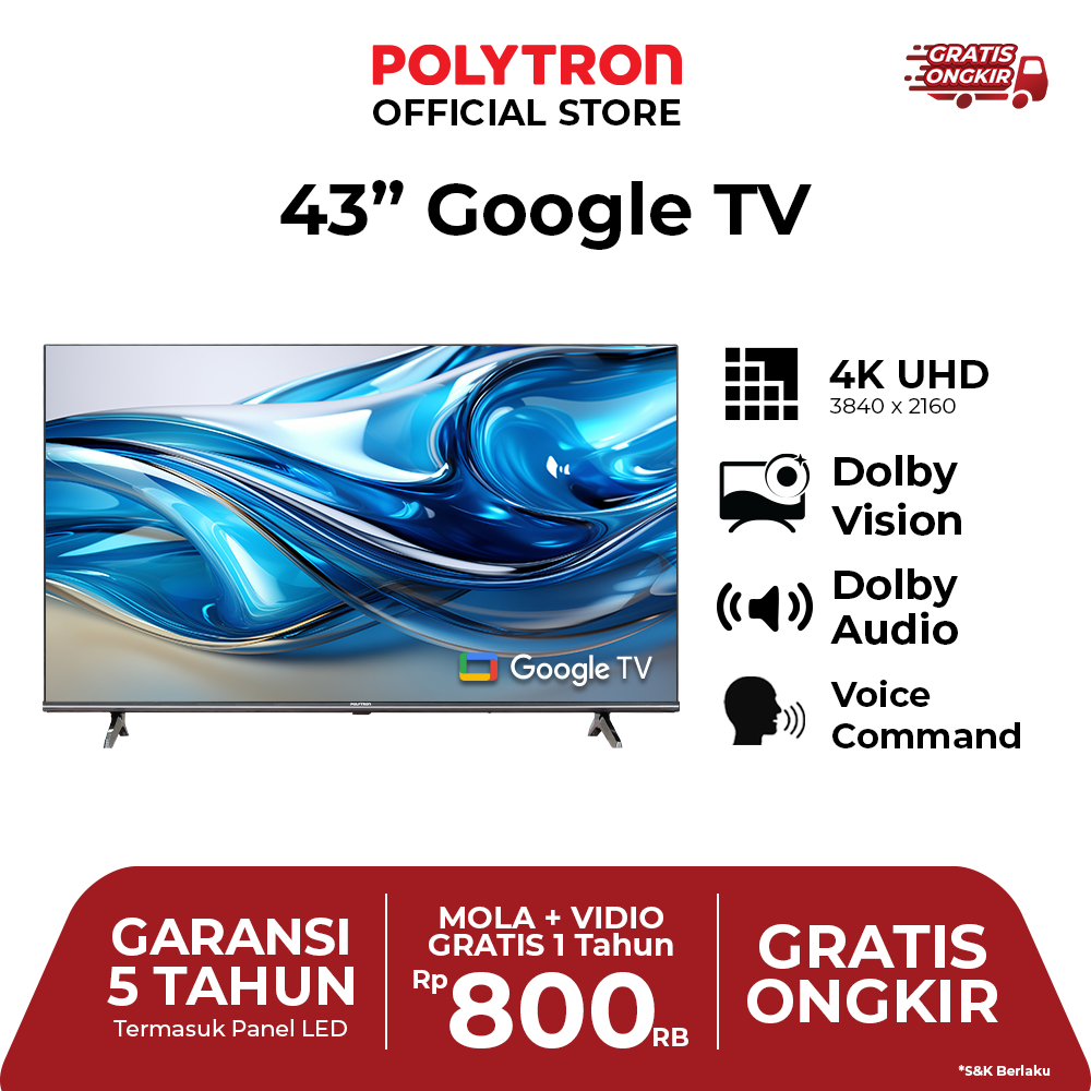 Jual POLYTRON 4K UHD Smart Google TV 43 Inch PLD 43UG5059 | Shopee ...