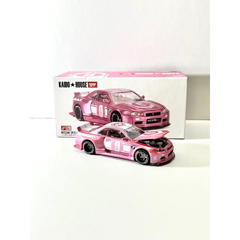 Jual Mini gt x kaido house KHMG128 NISSAN SKYLINE R34 PINK kaido racing ...