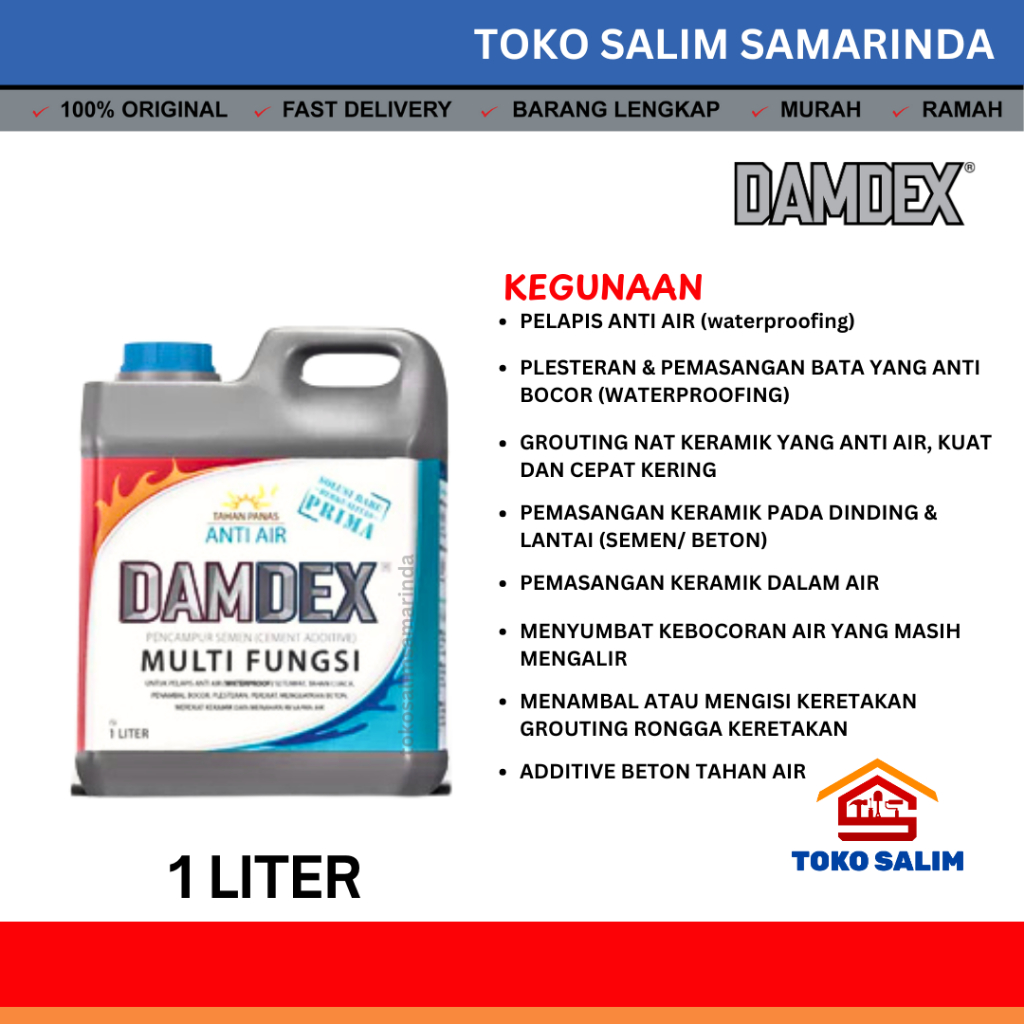 Jual DAMDEX Multifungsi Obat Cor 1L - Pencampur Semen / Pengeras Beton ...