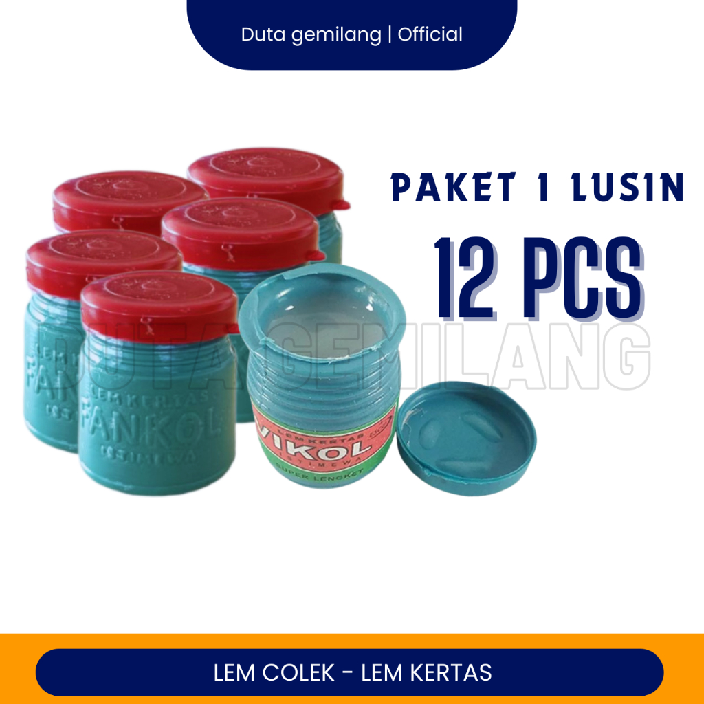 Jual 1 Lusin (12 pcs) Lem Colek - Lem Kertas - Lem Layangan - Lem Pasta ...