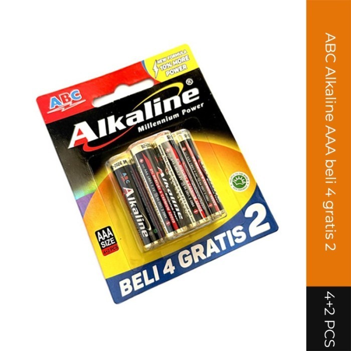 Jual ABC ALKALINE AAA isi 6, Baterai / Battery / Batre Kecil untuk ...