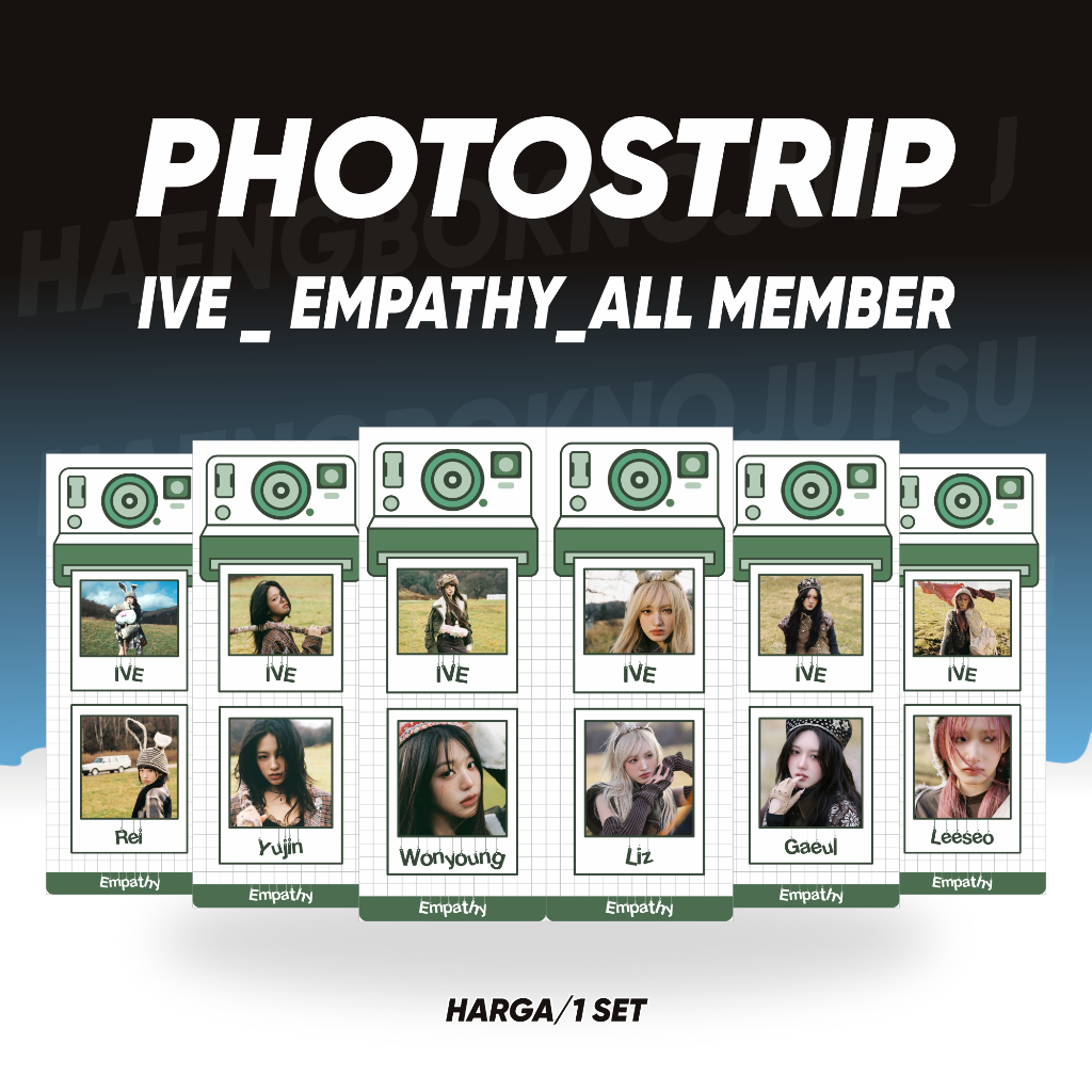 Jual PHOTO STRIP IVE EMPATHY 1SISI (HARGA 6 PCS + LAMINASI 2 SISI) ALL HAENGBOK FOTO STRIPS JPOP ...