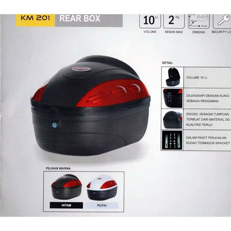 Jual Box Motor KMI Rear Box KM 201 / 301 / 501 / 502 / 588 / 688 / 901 / Side Box SDB 01 ...