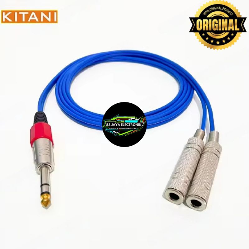Jual kabel jack akai TRS 6,5mm to 2 sambungan akai mono | Shopee Indonesia