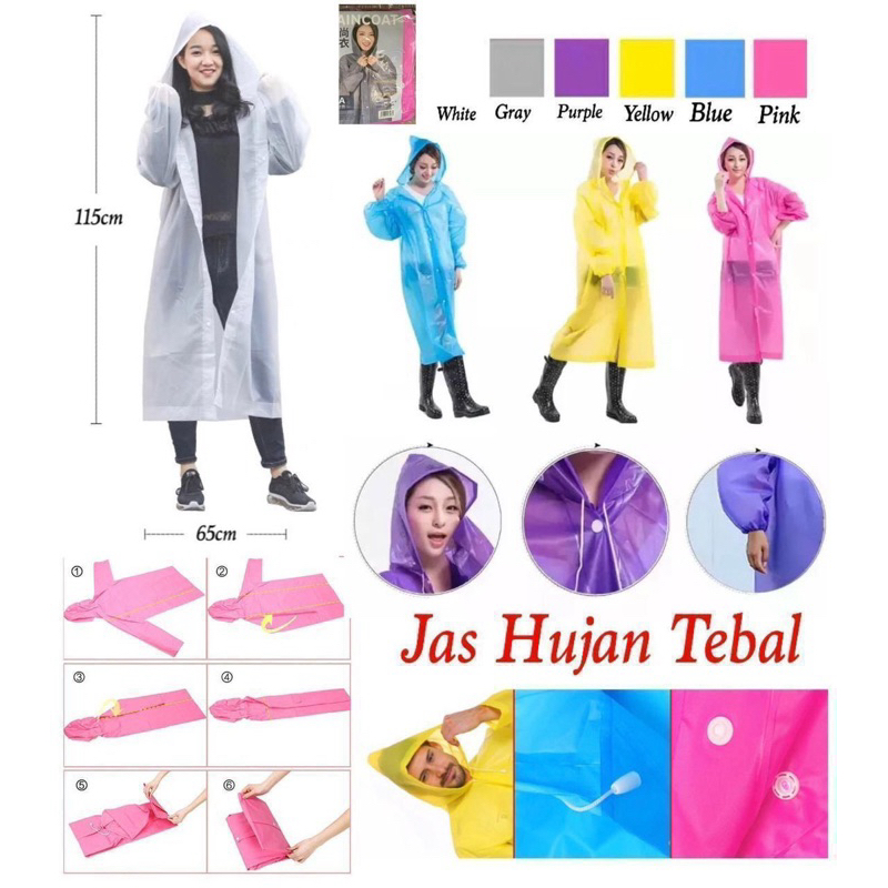Jual JAS HUJAN EVA RAINCOAT TEBAL KOREA PONCHO PRIA WANITA / JAS HUJAN ...