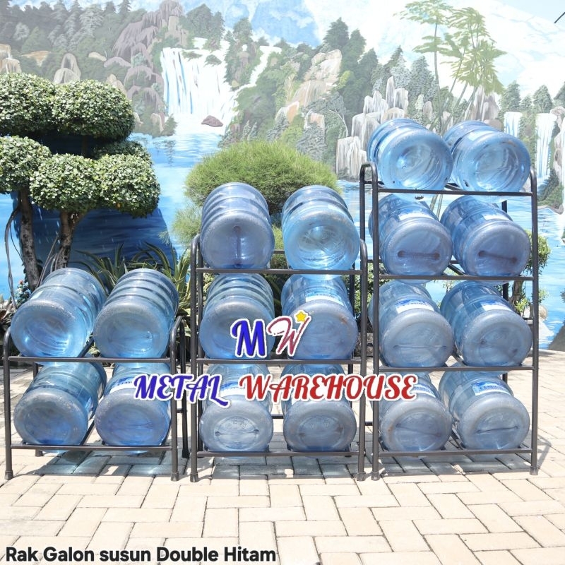 Jual Rak Galon Besi Susun Double Kuat Dan Kokoh 4 Susun / 3 Susun / 2 ...