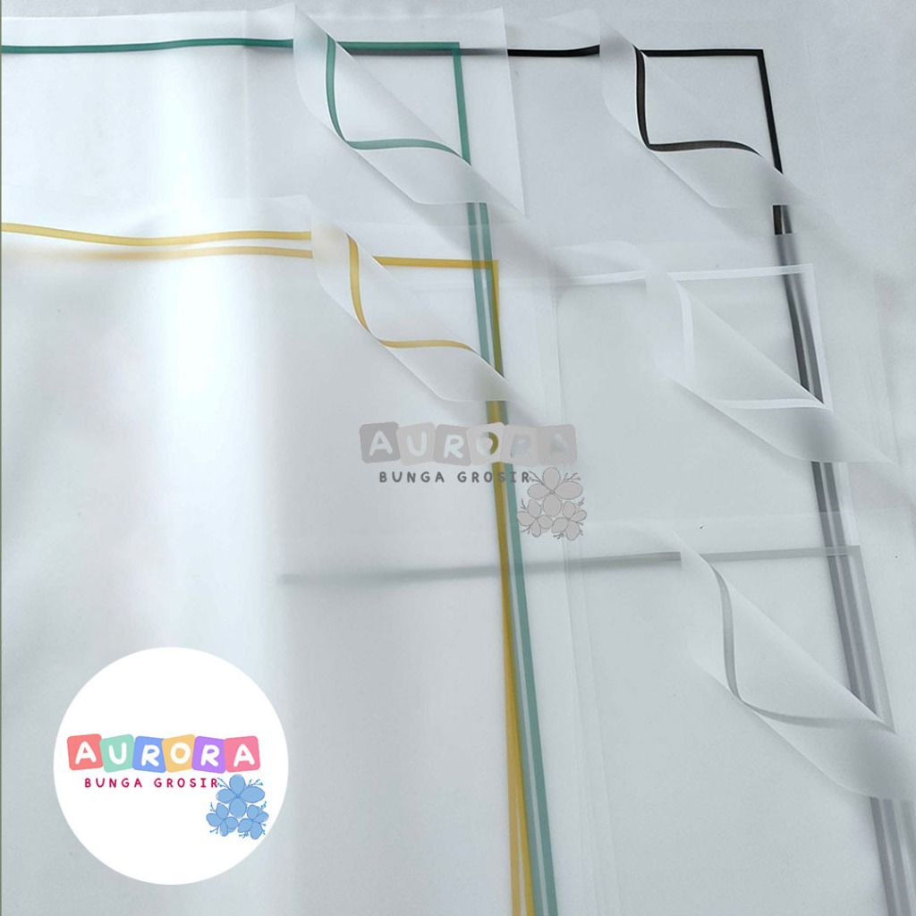 Jual Transparent Line Cellophane Korean Flower Wrapping Doff List Warna ...