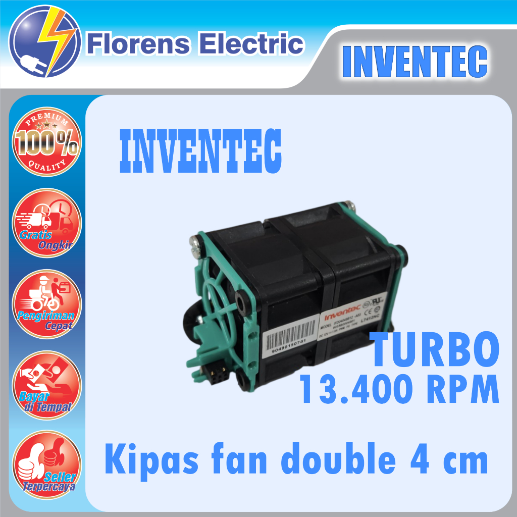 Jual kipas double fan dc 4cm TURBO 12v 1.90A inventec double fan HIGH ...