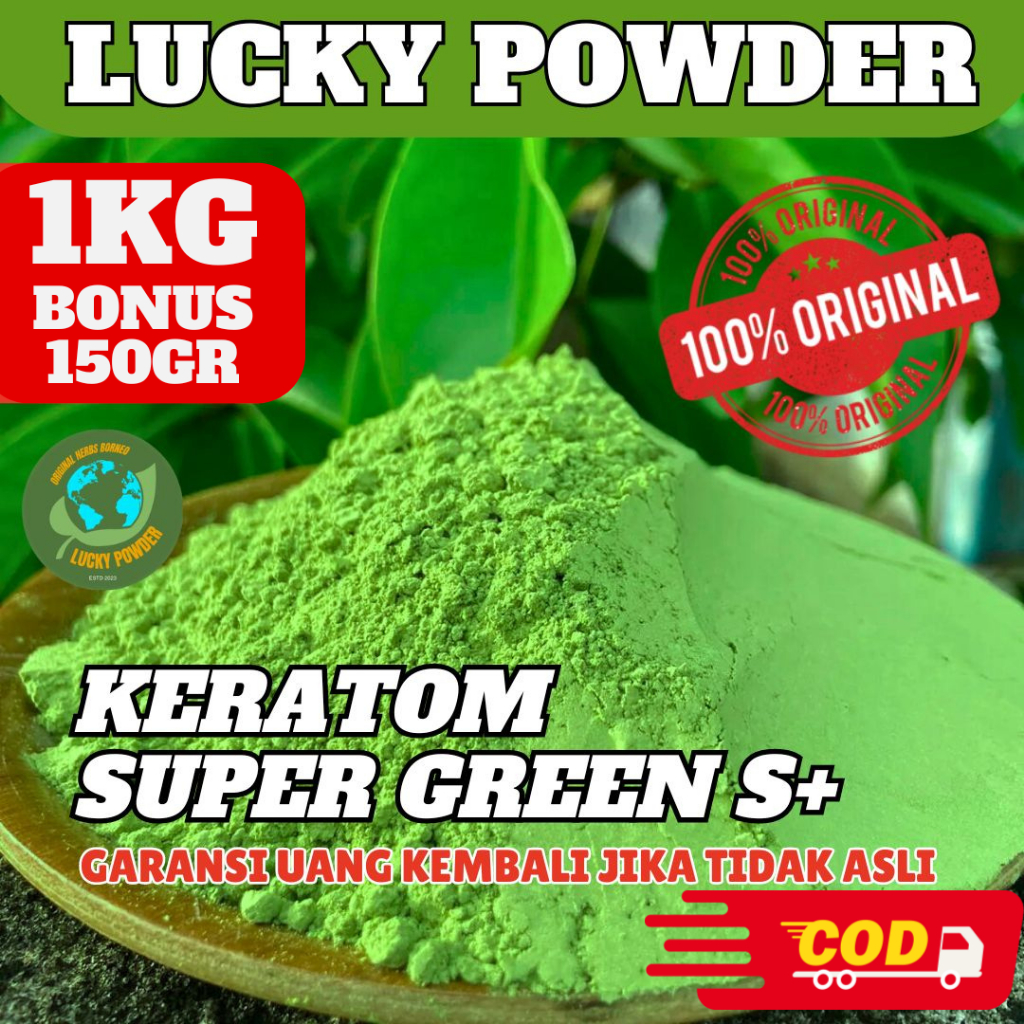 Jual LUCKY POWDER bubuk daun purli purlik hijau borneo | Shopee Indonesia
