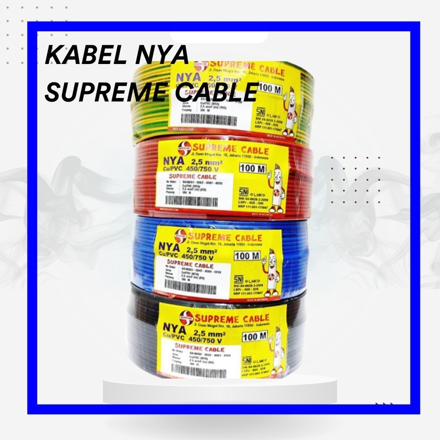 Jual Supreme kabel cable listrik NYA tunggal 2,5mm/ 100 METER/SNI ...