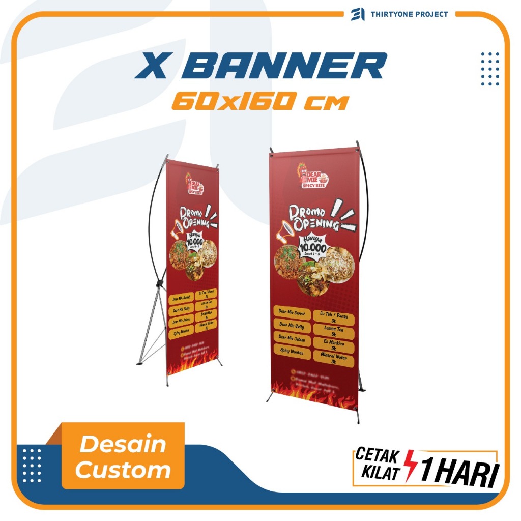 Jual X-Banner 160x60cm Cetak Banner Usaha/Wisuda Custom Standing Banner ...
