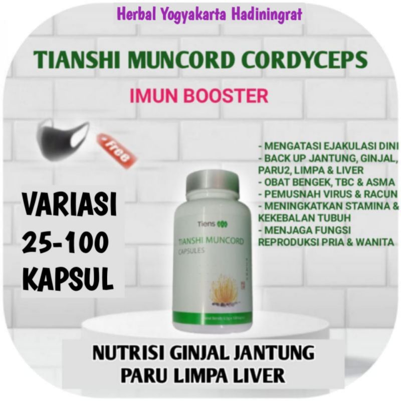 Jual Muncord Cordycep Tiens Muncord Variasi 25 - 100 Kapsul | Shopee ...