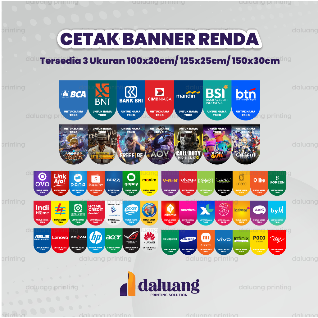 Jual Banner Renda Bahan Flexi Custom Desain Bisa Request Desain Pulsa ...