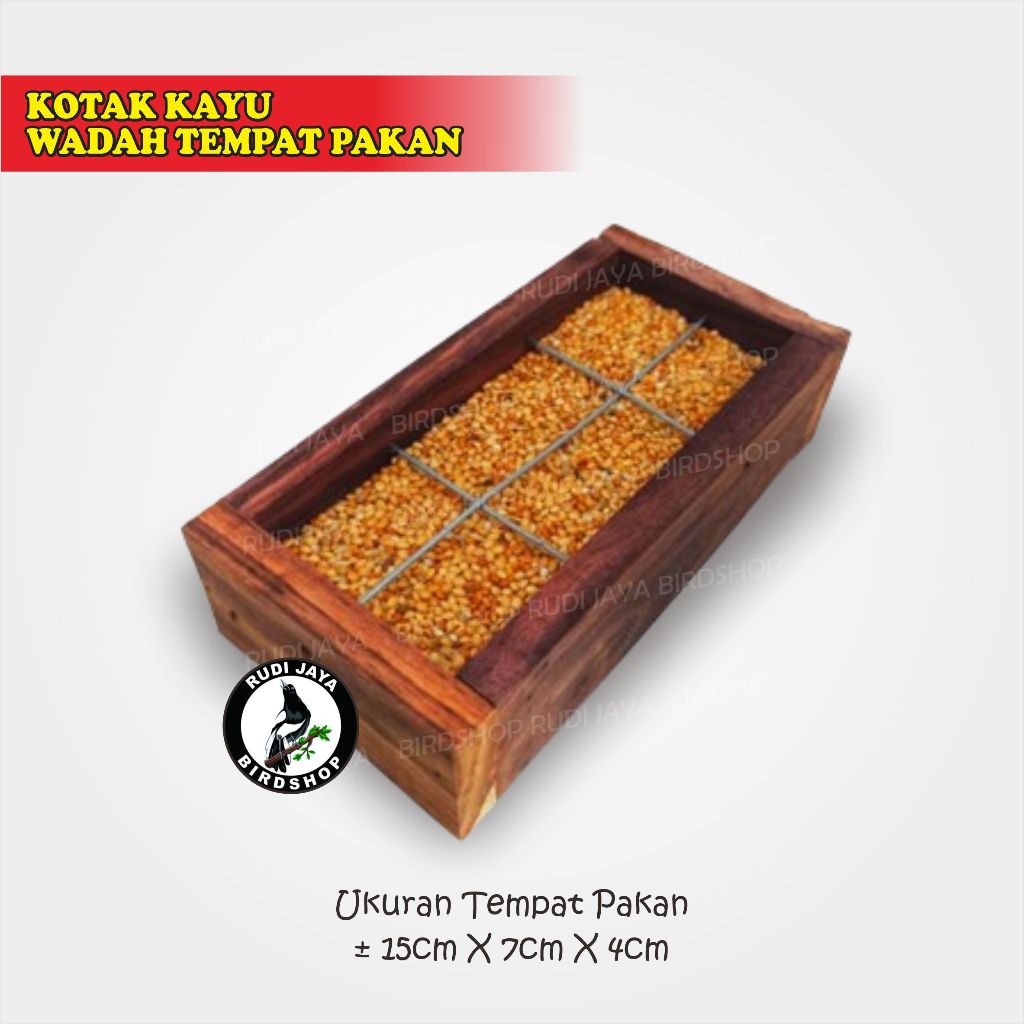 Jual KOTAK KAYU RAM KAWAT WADAH TEMPAT PAKAN MAKAN MAKANAN SANGKAR ...