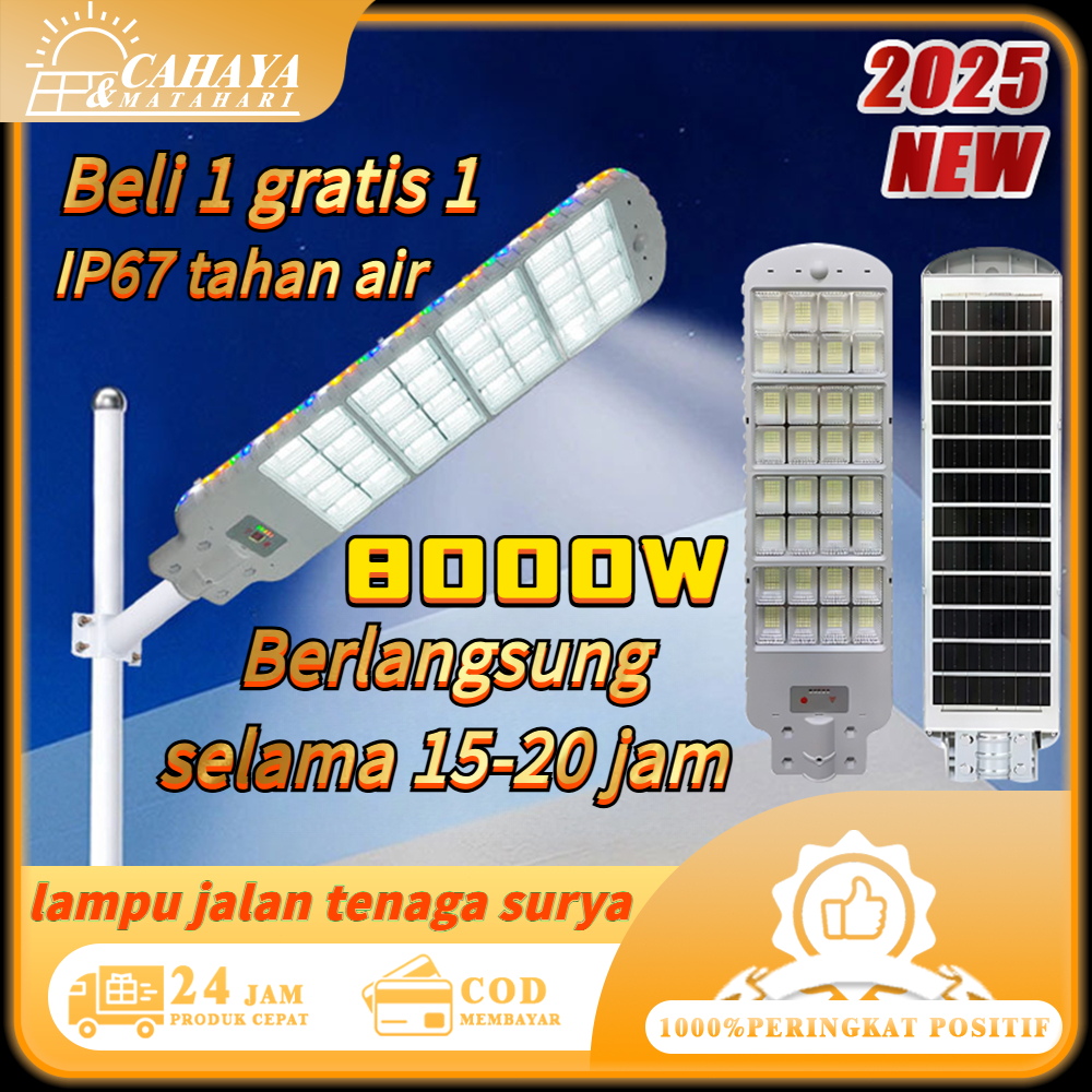Jual 2025 Produk Baru 8000W lampu jalan tenaga surya otomatis IP67 tahan air lampu tenaga surya ...