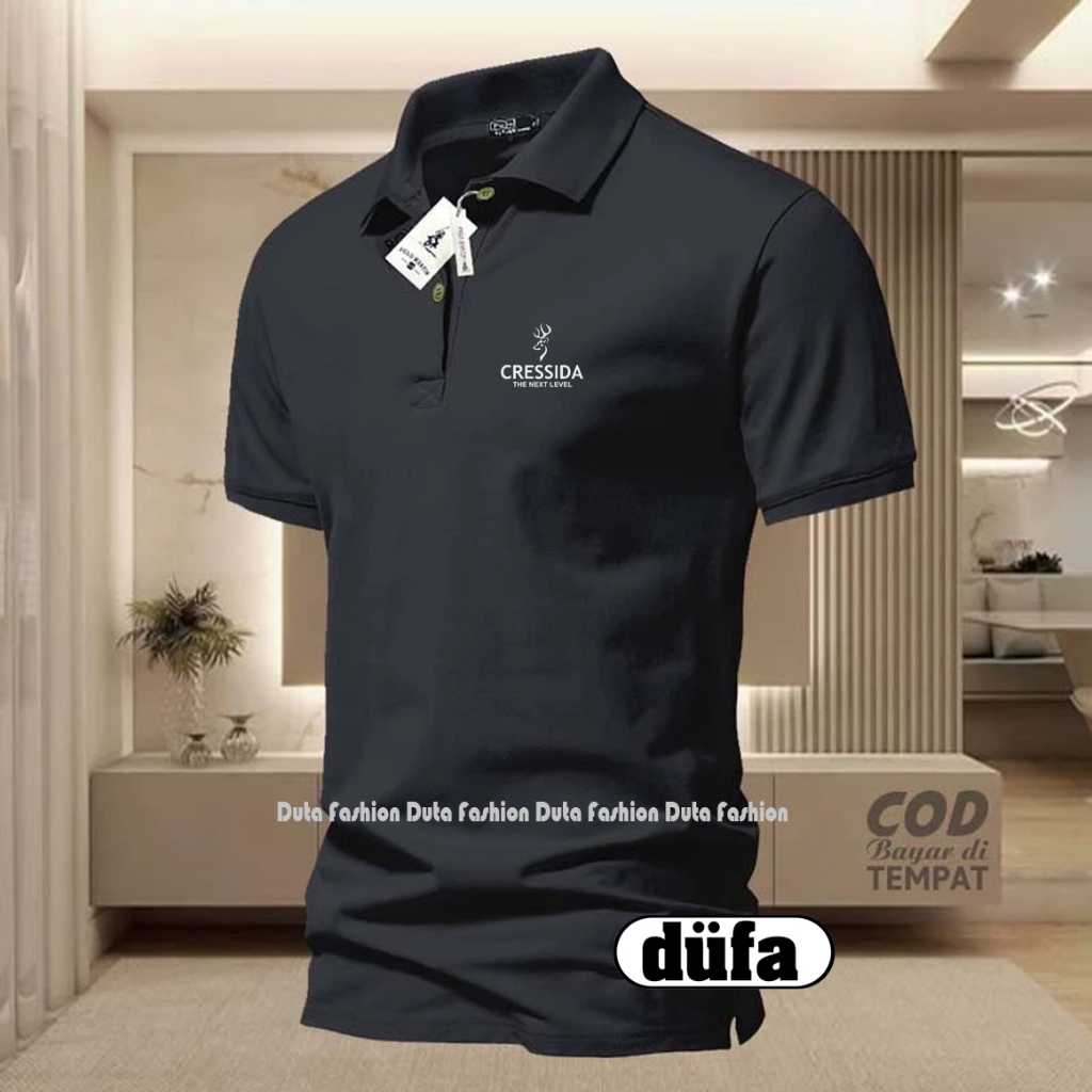 Jual COD T-shrit POLO Kerah Cressida Text Putih Kaos Kerah Dewasa Shirt / Kaos Wangki Pria Polo ...