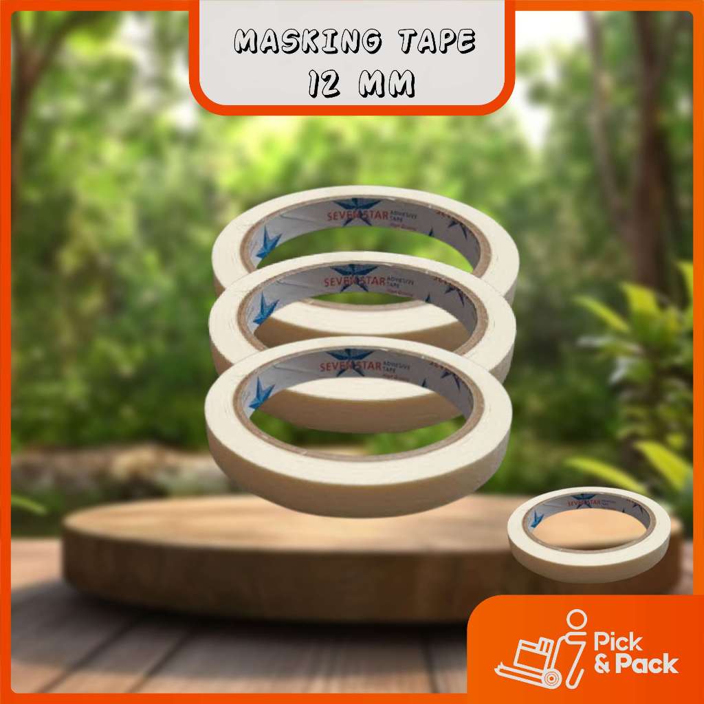 Jual Masking Tape 1/2 inch 12mm x 20y / masking tape 12x20y seven star ...