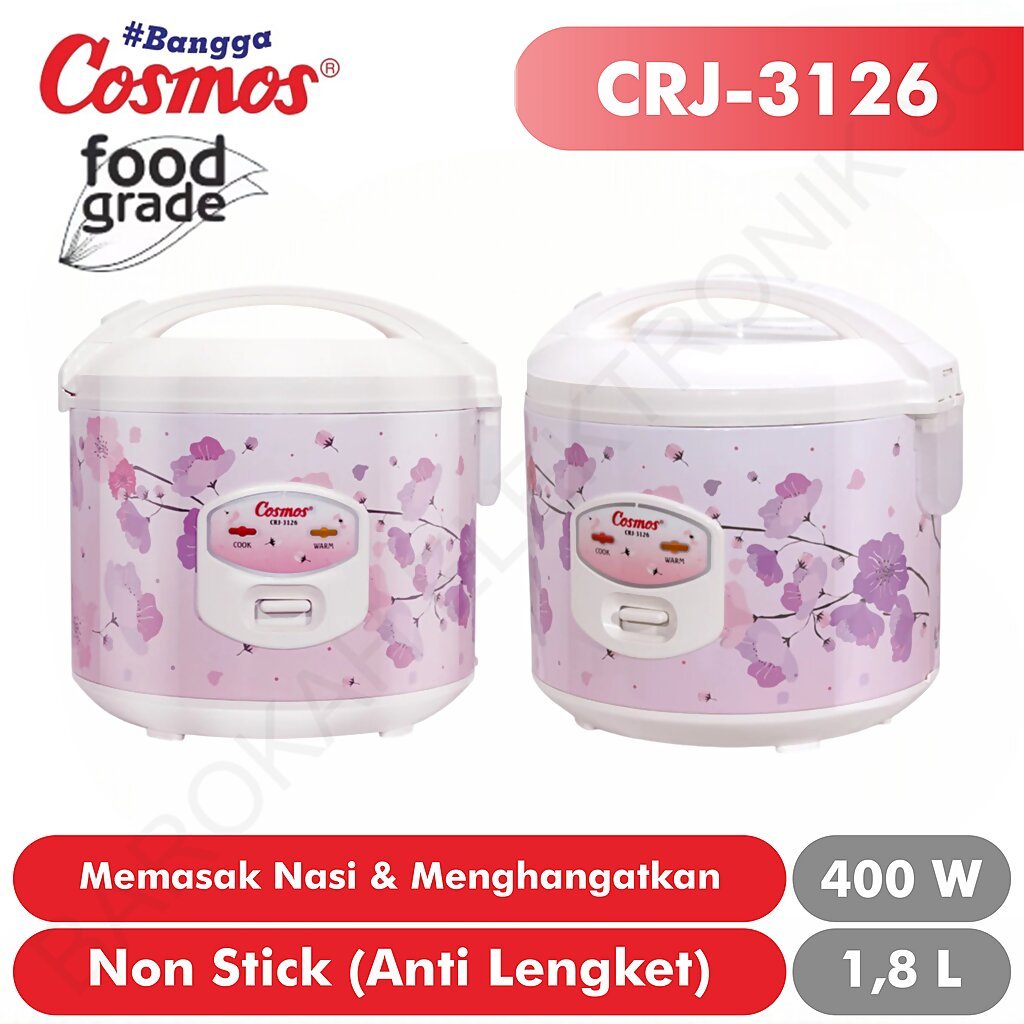 Jual CRJ-3305 / CRJ-3126 Cosmos Rice Cooker 1,8 Liter Anti Lengket ...