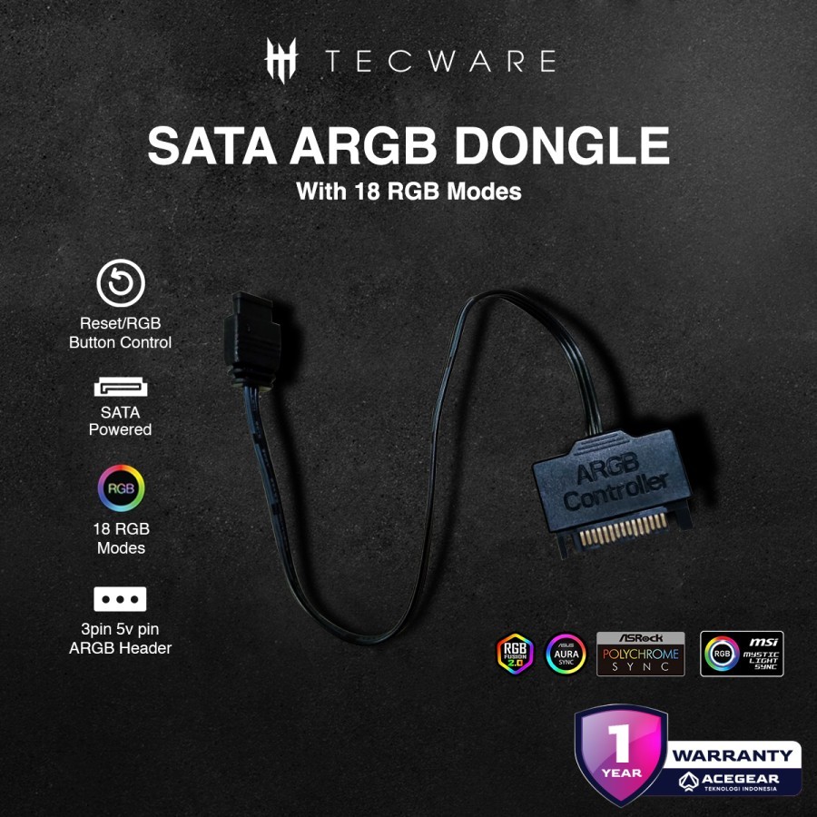 Jual Tecware Controller Fan ARGB Sata 18 Mode Simple | Shopee Indonesia