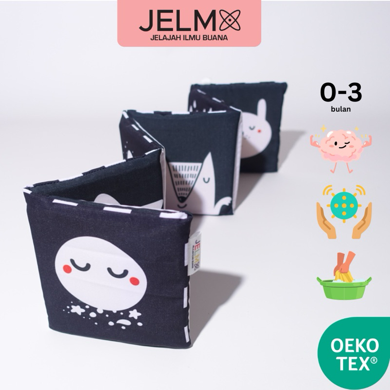Jual JELMA High Contrast Soft Book Newborn Baby Crib Tummy Time | Buku ...