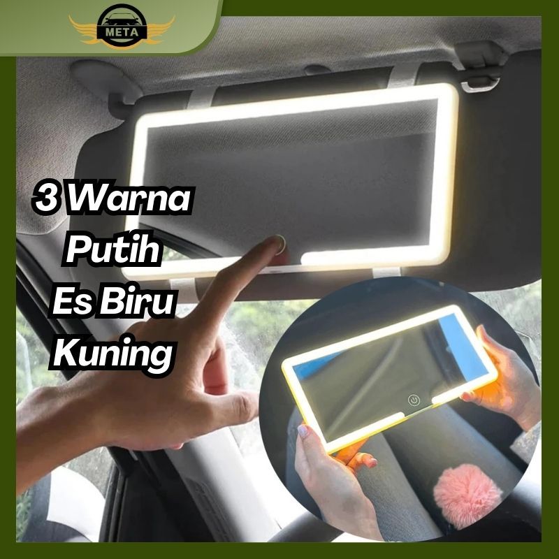 Jual [Meta] Kaca Rias Sun Visor Mobil LED Cermin Makeup Layar Sentuh ...
