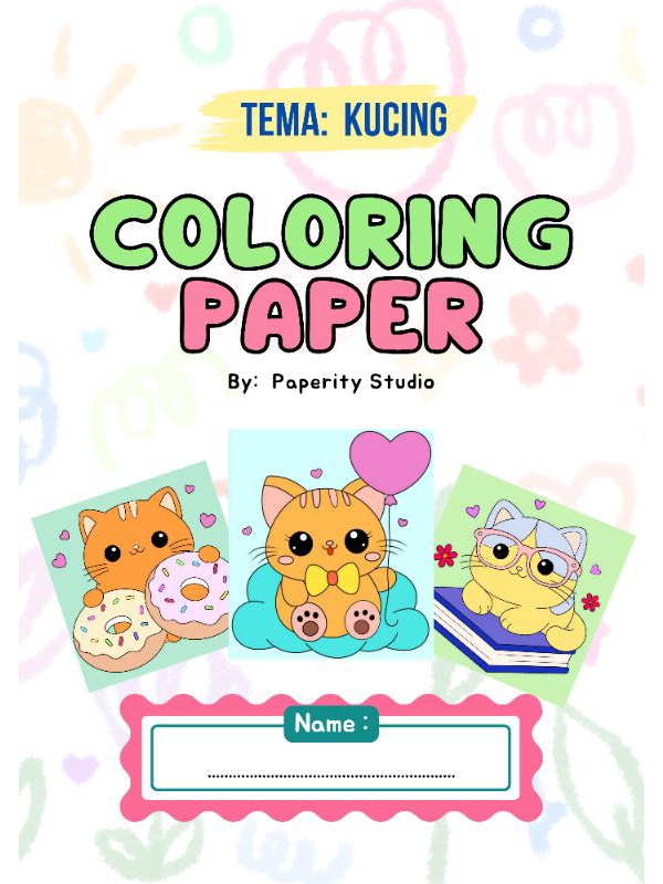 Jual Coloring Pages / coloring book / buku mewarnai kucing untuk anak ...