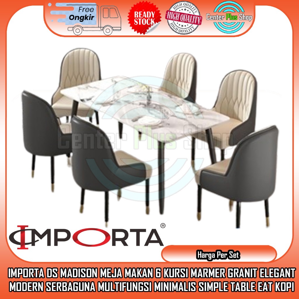 Jual IMPORTA Meja Makan 6 Chair Kursi DS MADISON Granit Tamu Kaca ...