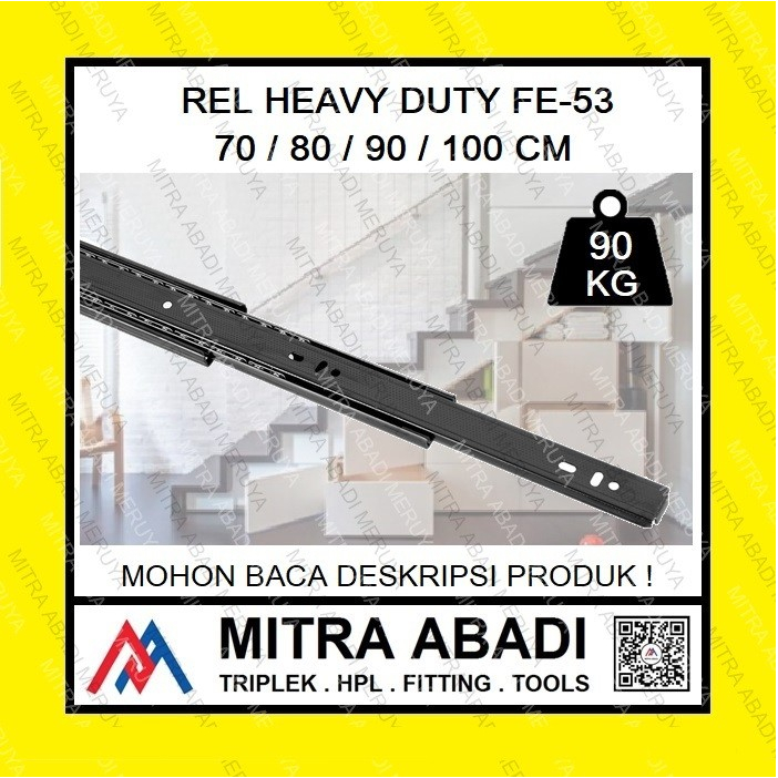 Jual Rel Laci Heavy Duty FE53 70 80 90 100 cm Bawah Tangga Ranjang ...