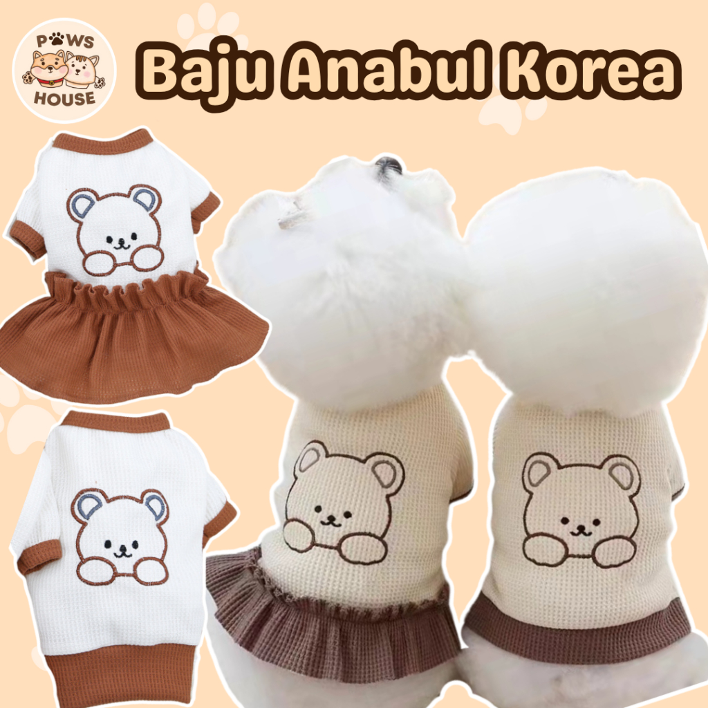 Jual PAWS HOUSE Baju Anjing Kucing Korea Lucu Cewek Cowok Kecil Besar ...