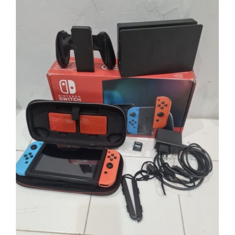 Jual nintendo switch v2 neon OFW | Shopee Indonesia