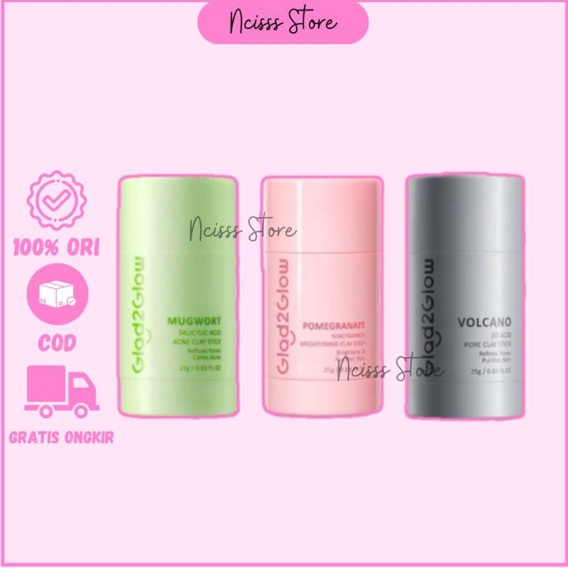 Jual Glad2Glow G2G Clay stick 25gr | Mugwort Hijau - Volcano Abu ...