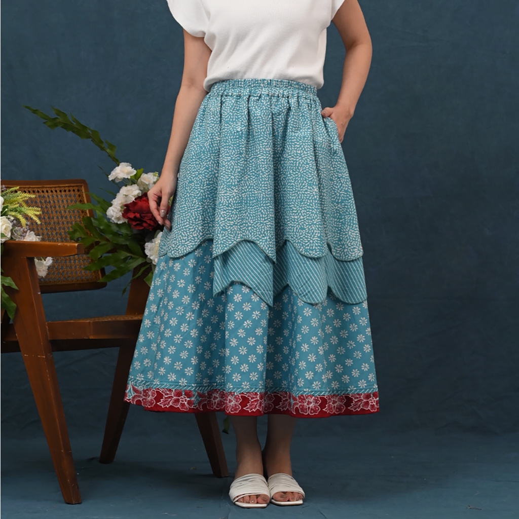 Jual NONA RARA - Tila Skirt Encim P0451, Rok kasual batik wanita modern ...