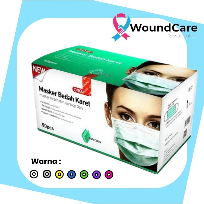 Jual Masker Cantol Onemed Masker Karet Earloop Medis 3Ply Isi 50 Pcs ...