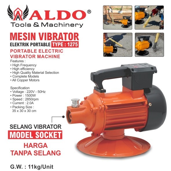 Jual MESIN VIBRATOR ELEKTRIK PORTABLE 1275 MODEL SOCKET / PORTABLE ...