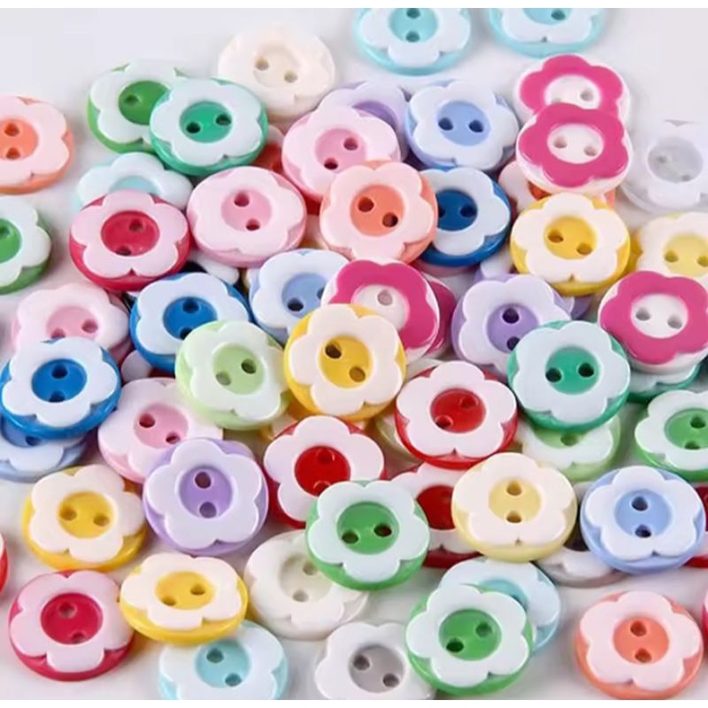 Jual Kancing Bunga Kombinasi 15mm (12 Pcs) | Shopee Indonesia