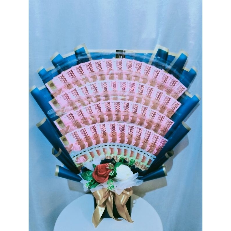 Jual Buket Kerangka Uang Kosong Isi 50 Lembar Bunga Hias Mawar ...