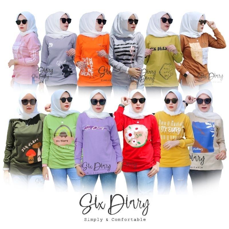 Jual Six Diary Official Atasan Wanita Kekinian | Kaos Wanita Lengan ...