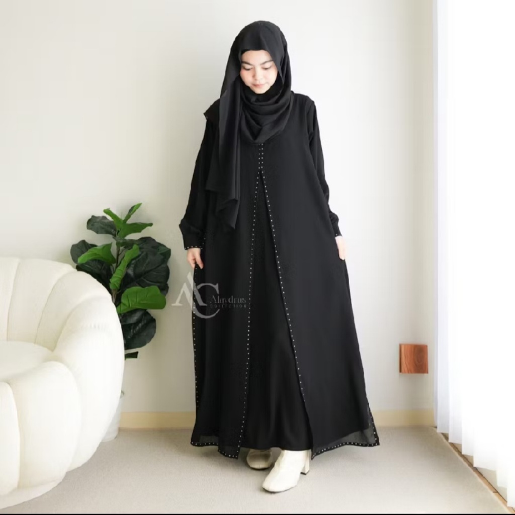 Jual Dilla Collection - Gamis Abaya Wanita Remaja Hitam Turkey Maxi ...