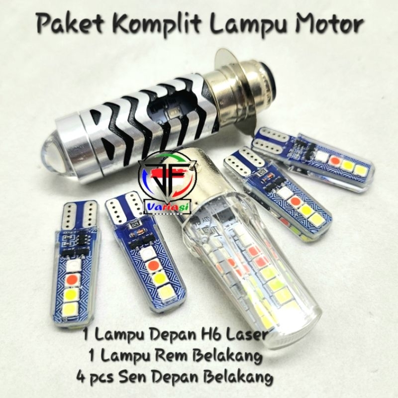 Jual Paket HEMAT Komplit Combo Lampu Motor H6 Laser Putih Kuning ...