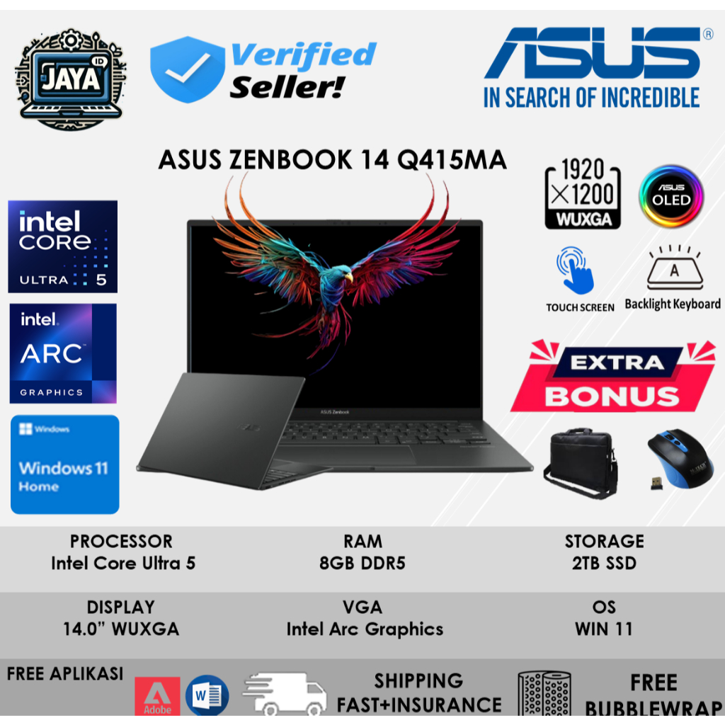 Jual LAPTOP ASUS ZENBOOK 14 Q415MA INTEL ULTRA 5 125H 8GB DDR5 2TB SSD ...
