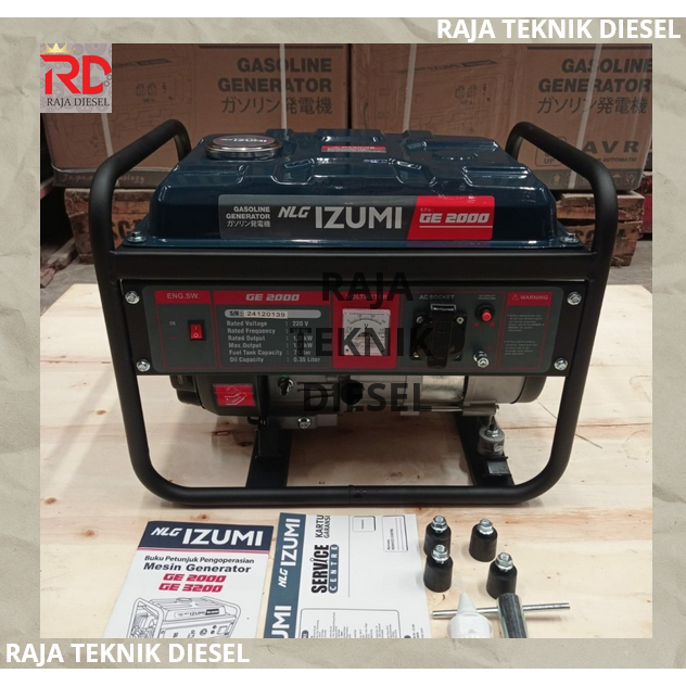 Jual NLG IZUMI Genset Bensin 1200 1000 watt Gasoline Generator Listrik GE 2000 1 Phase 1.0 - 1.2 ...