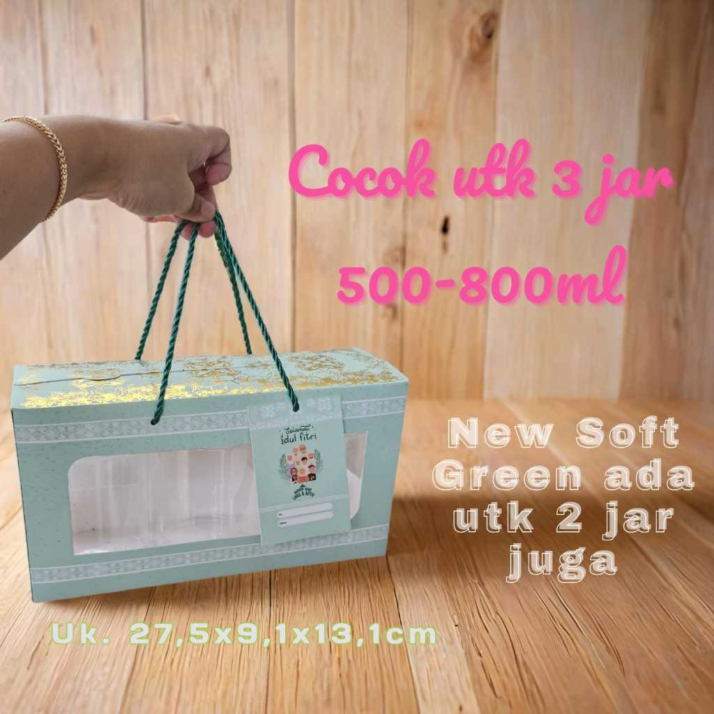 Jual NEW Soft Green Import Box Natal 3 jar 750ml box lebaran 3 jar ...