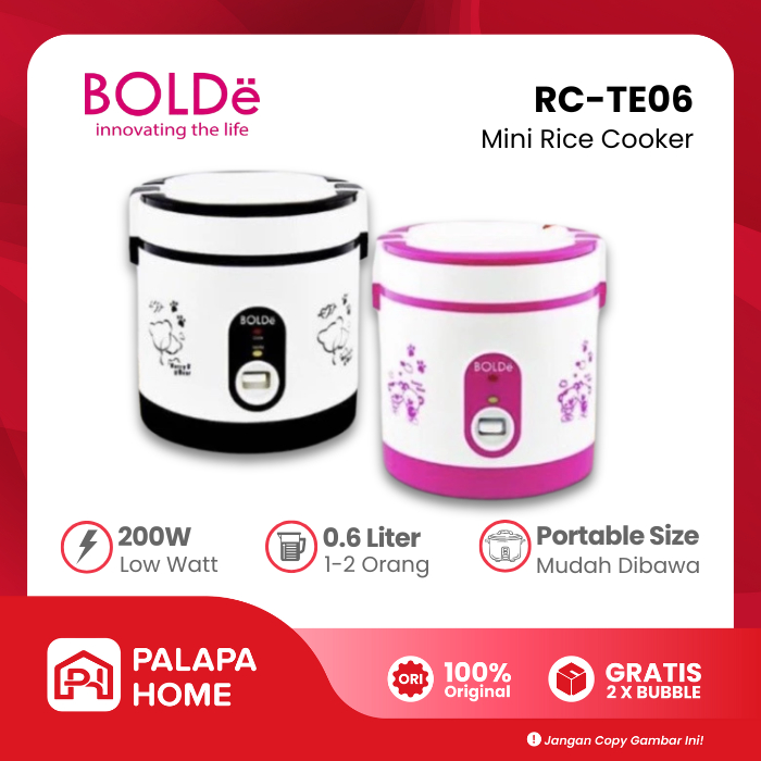 Jual BOLDe Mini Rice Cooker Titanium ECO RC-TE06 0.6 Liter Super Cook ...