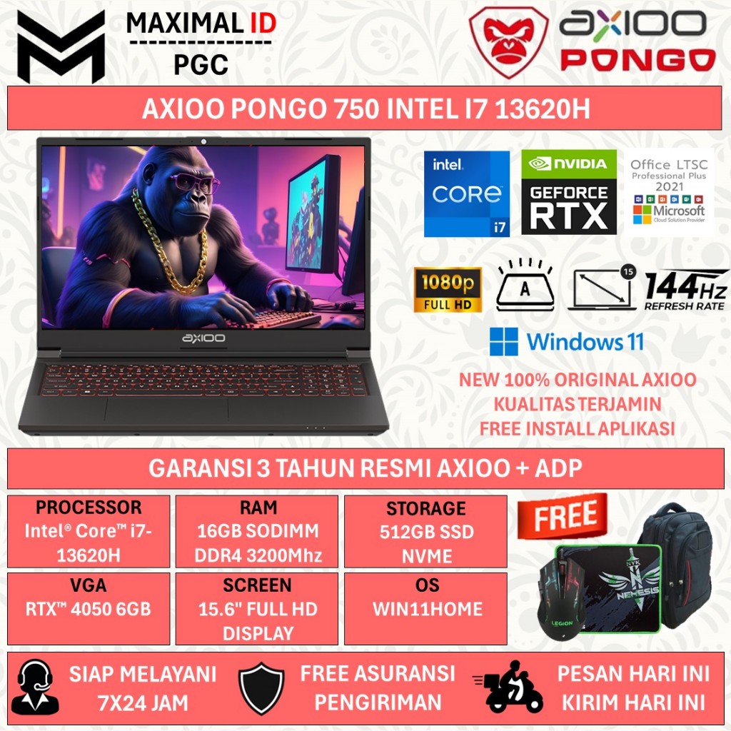 Jual Laptop Axioo Pongo 750 Intel Core I7 12650H Ram 16GB 512GB SSD ...