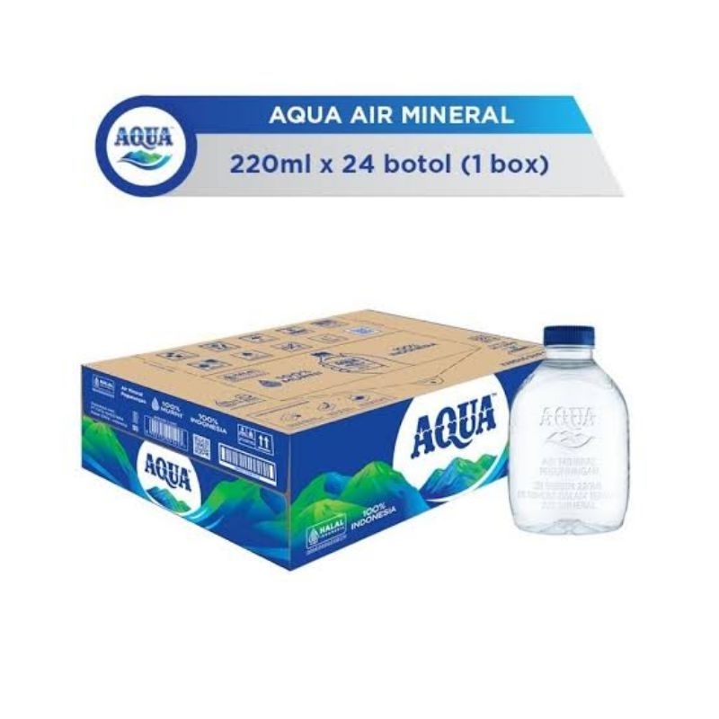 Jual AQUA BOTOL CUBE UKURAN 220 ML (BOTOL CEBOL) | Shopee Indonesia