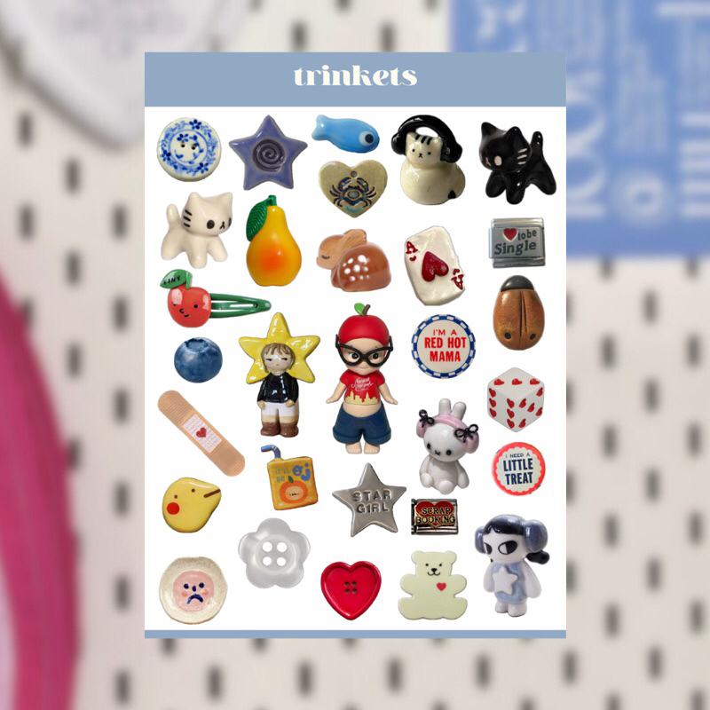 Jual TRINKETS CORE DECO STICKER SHEET FOR JOURNALING SCRAPBOOK DECO ...