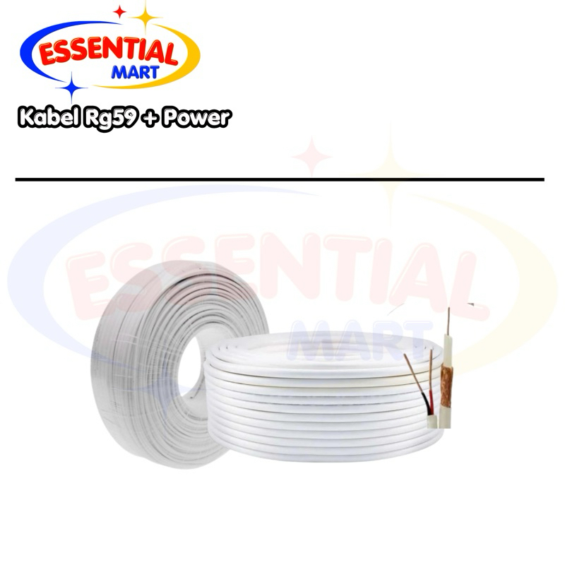 Jual Kabel CCTV RG59 + Power 50 / 100 meter warna putih | Shopee Indonesia